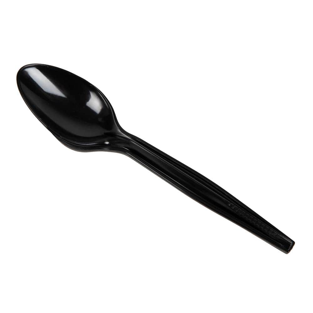Mind Reader Black Disposable Plastic Spoon Utensils Refill for ...