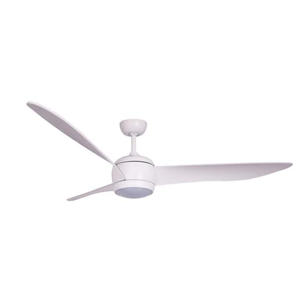 Lucci Air Nordic 56 in. Matt White and White Wash Blades Ceiling Fan ...