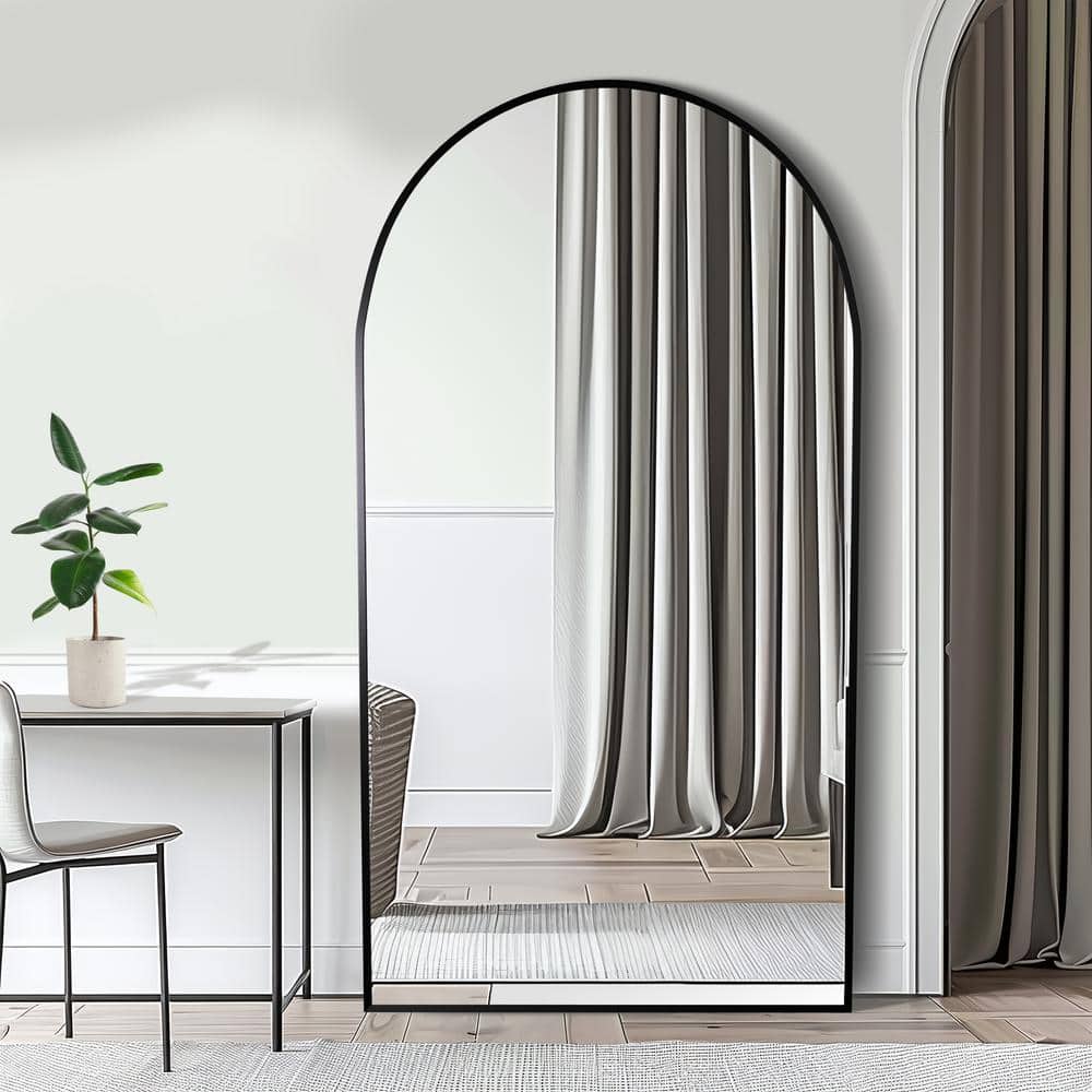 Reviews for Dovelina 38 in. W x 71 in. H Arched Black Framed Full ...