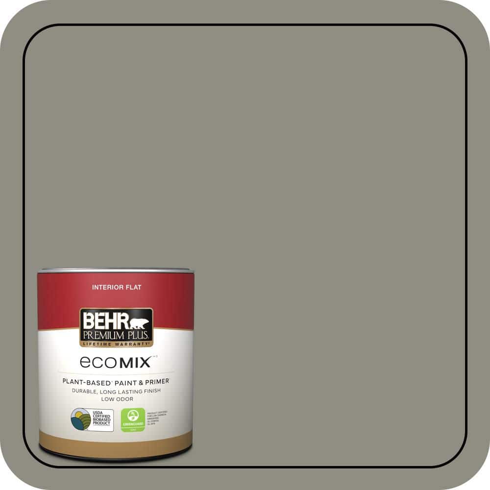BEHR PREMIUM PLUS 1 qt. #N370-5 Incognito Flat EcoMix Plant-Based ...