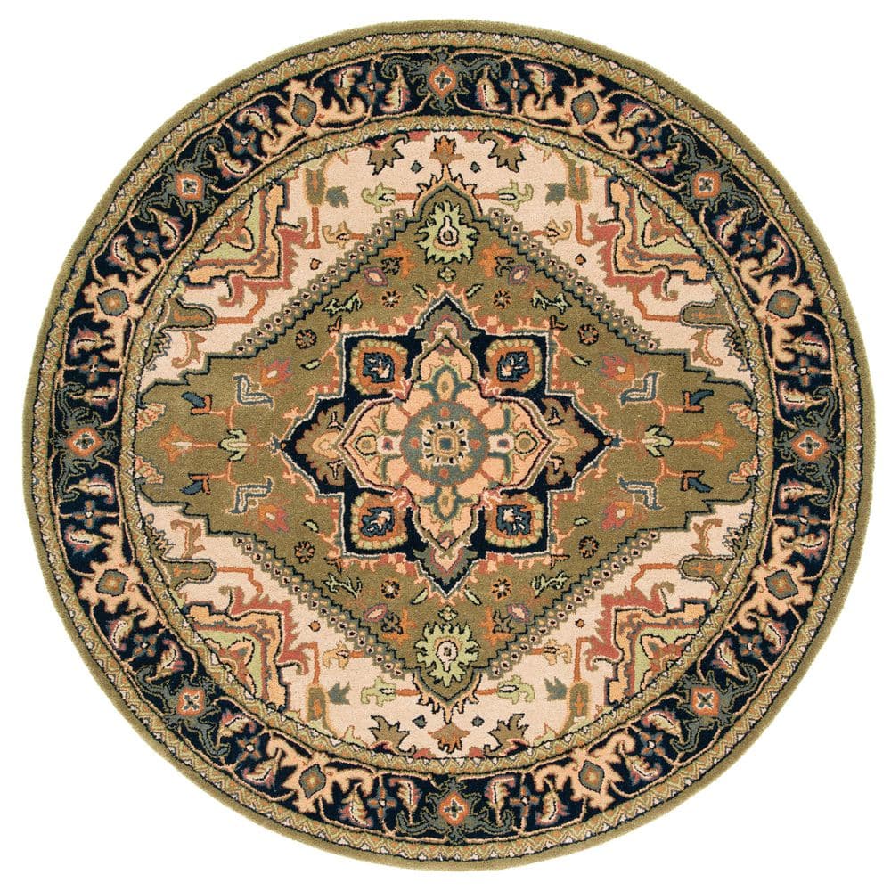 Reviews for SAFAVIEH Heritage Green/Light Brown 8 ft. x 8 ft. Border ...