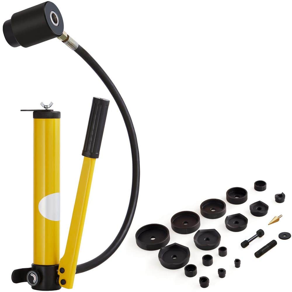 SKYSHALO Hydraulic Knockout Punch Kit, 15 Ton 1/2in. to 4in. Conduit ...