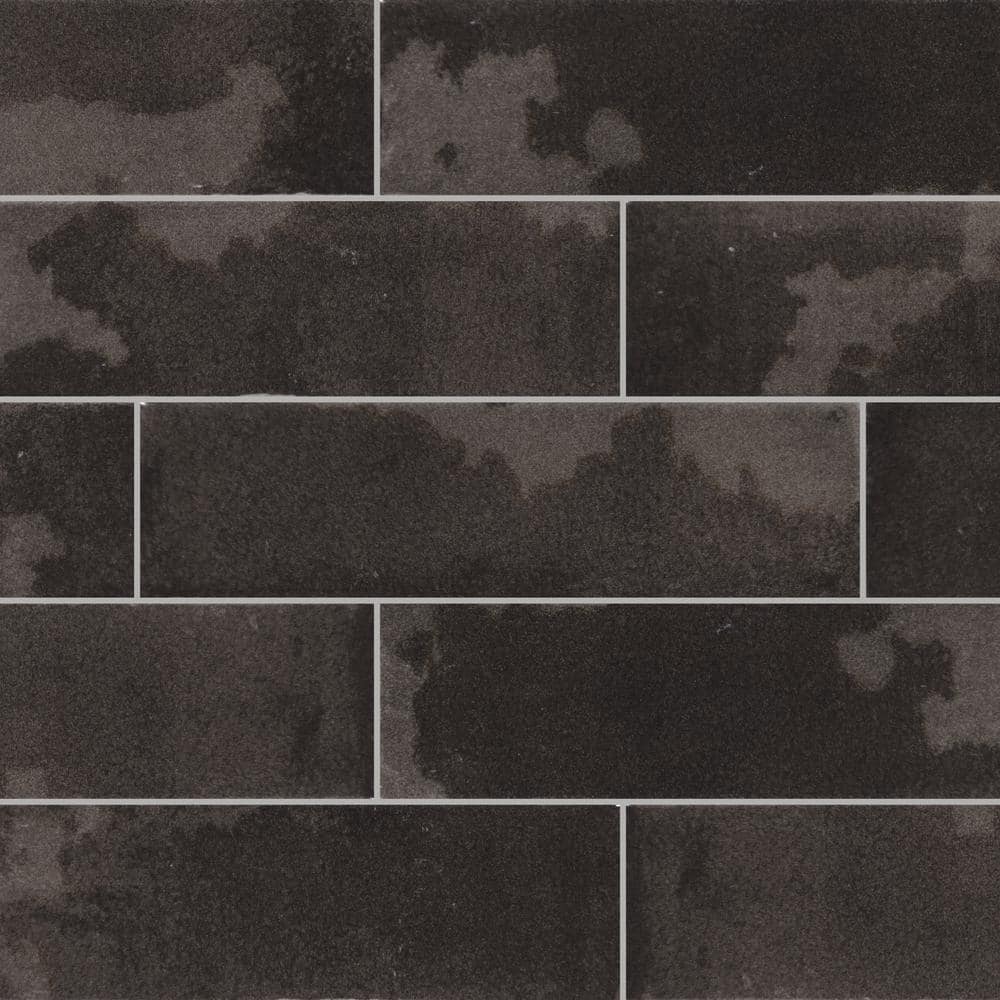 Daltile Brickhaven Onyx 2 in. x 8 in. Glazed Porcelain Floor and Wall ...