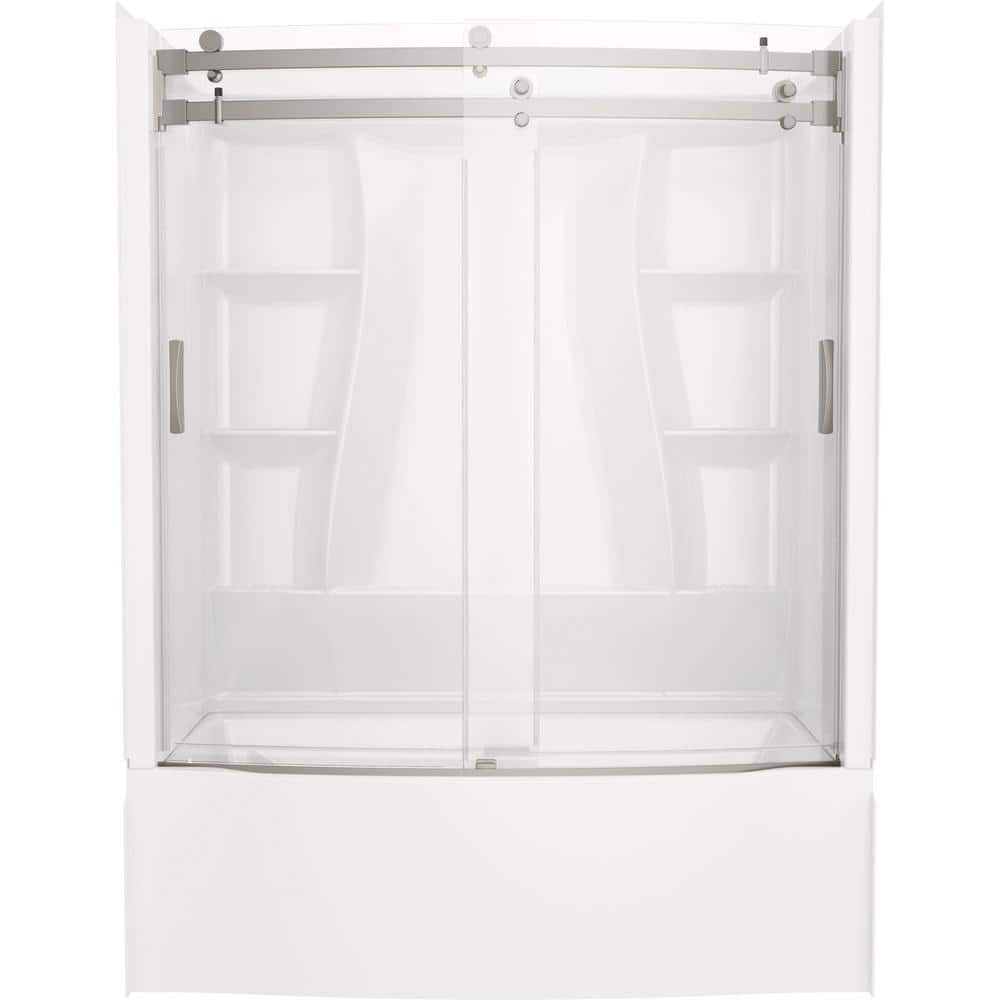 Delta Classic 500 Curve 32 in. x 60 in. x 60 in. Alcove Rectangular ...