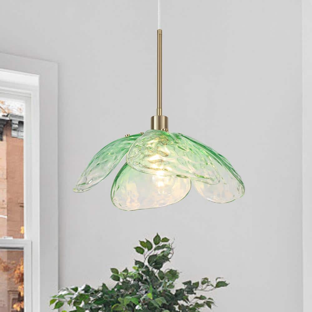 ZJVAIVE 1 Light Brass Frame Industrial Hanging Pendant Light Chandelier ...