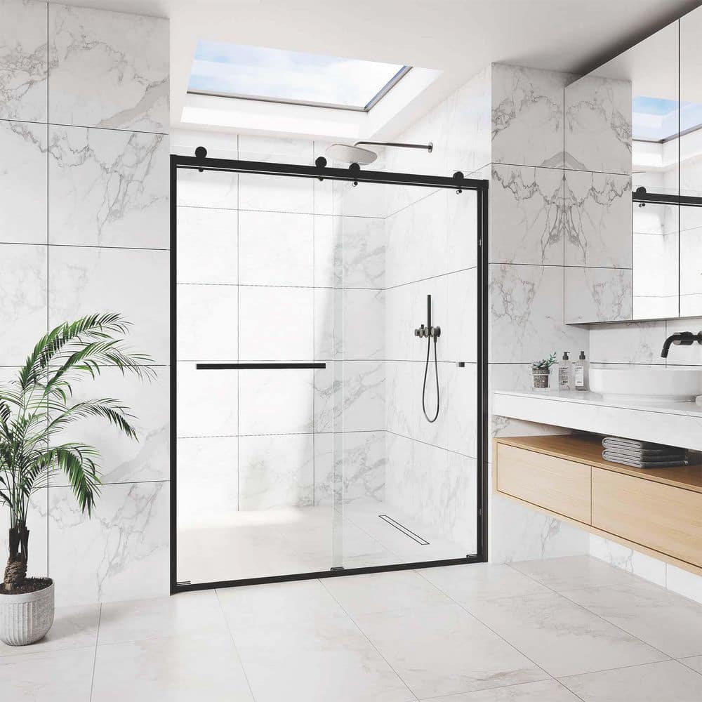GLASSIC CS 44 in.-48 in. W x 76 in. H Contemporary Semi Frameless ...