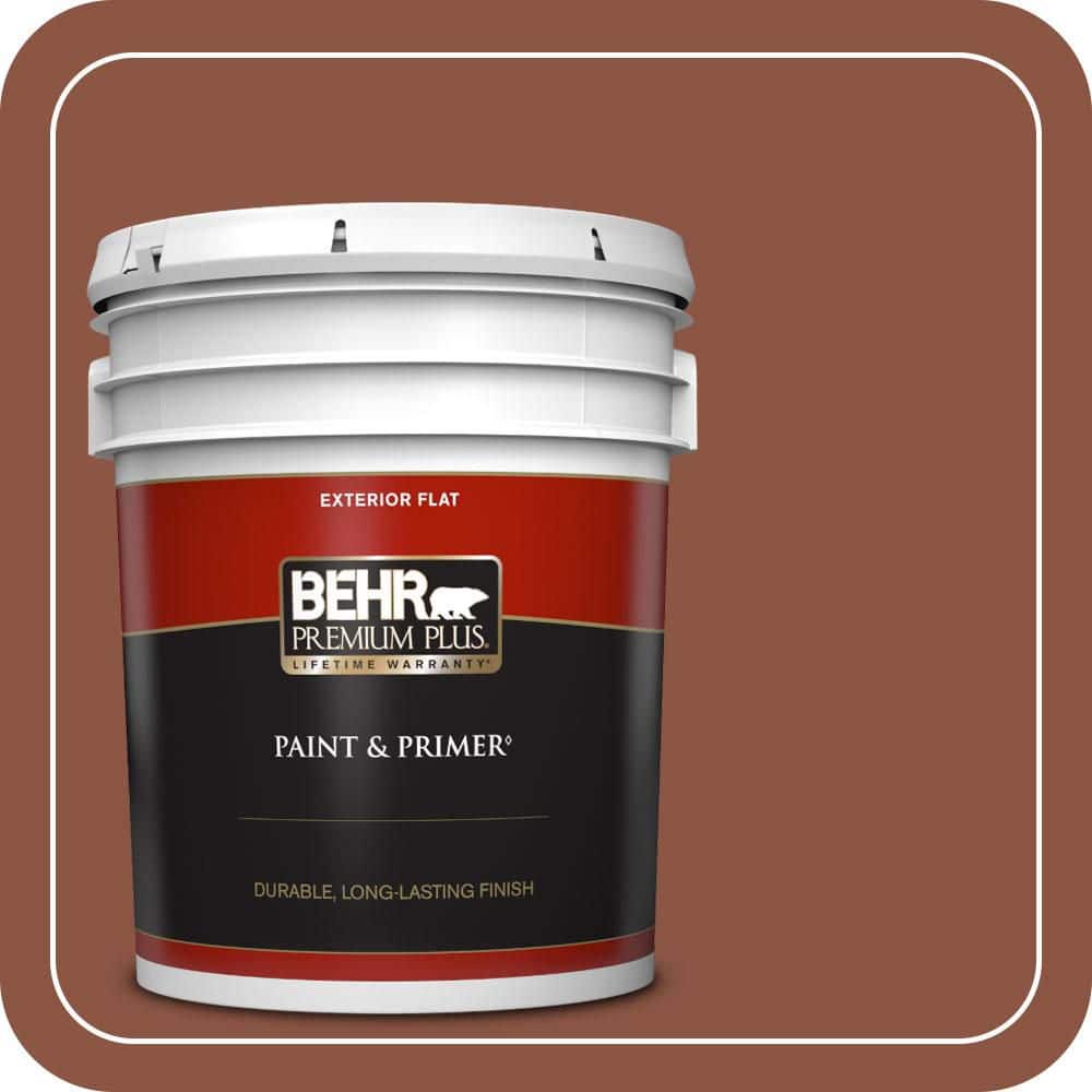 BEHR PREMIUM PLUS 5 gal. #S180-7 True Copper Flat Exterior Paint ...