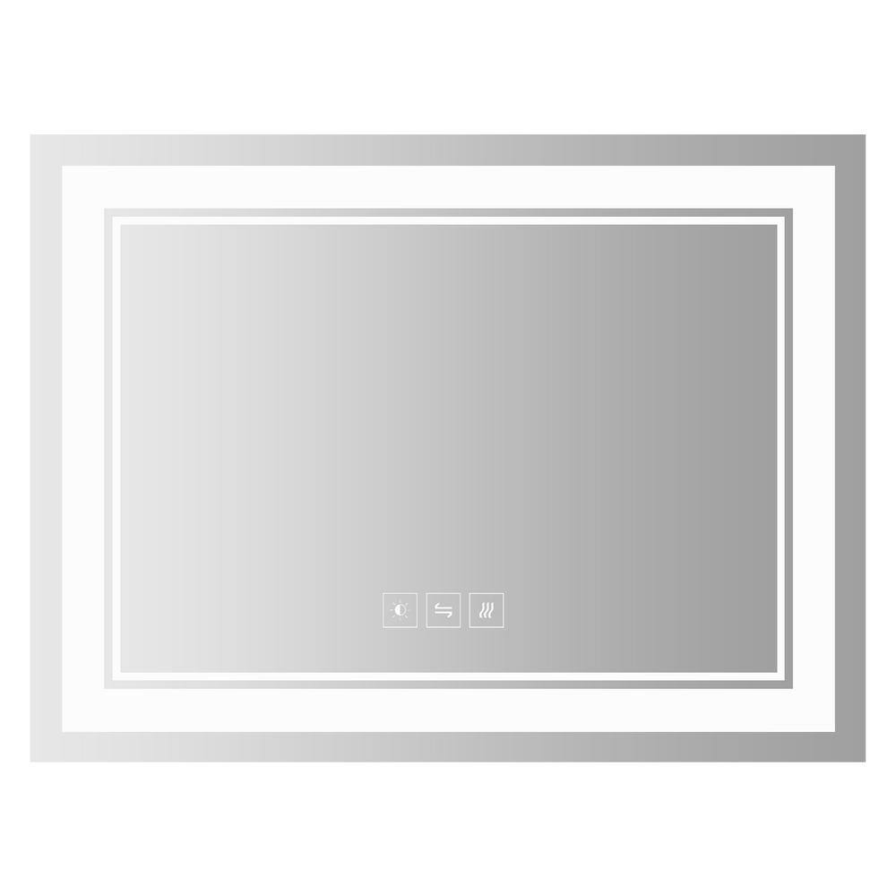 BWE 48 in. W x 36 in. H Large Rectangular Frameless Anti-Fog LED Light ...