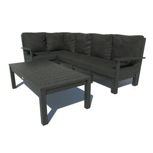 POLYWOOD EDGE 6-Piece Plastic Outdoor Deep Seating Sectional Set with ...