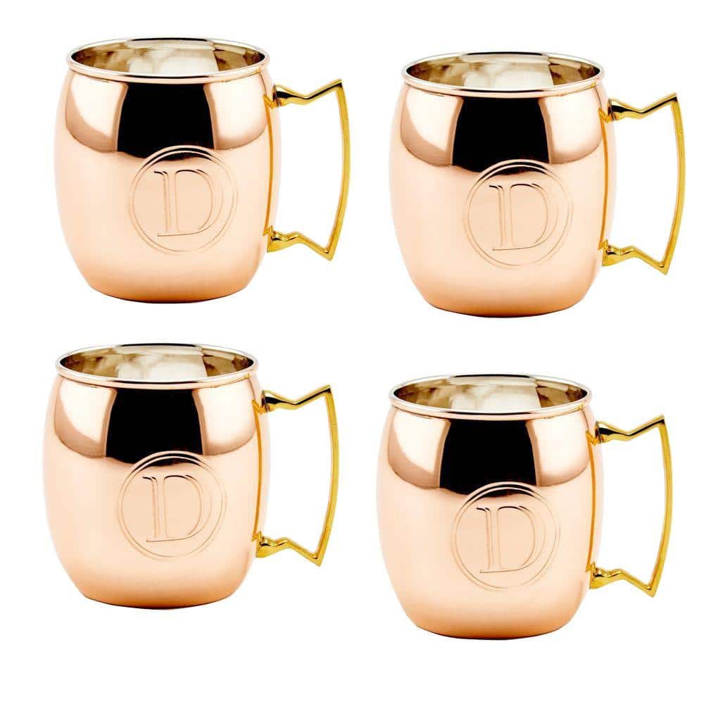 Old Dutch Monogram D 16 oz. Solid Copper Mule Mugs (Set of 4) OS428MMD ...