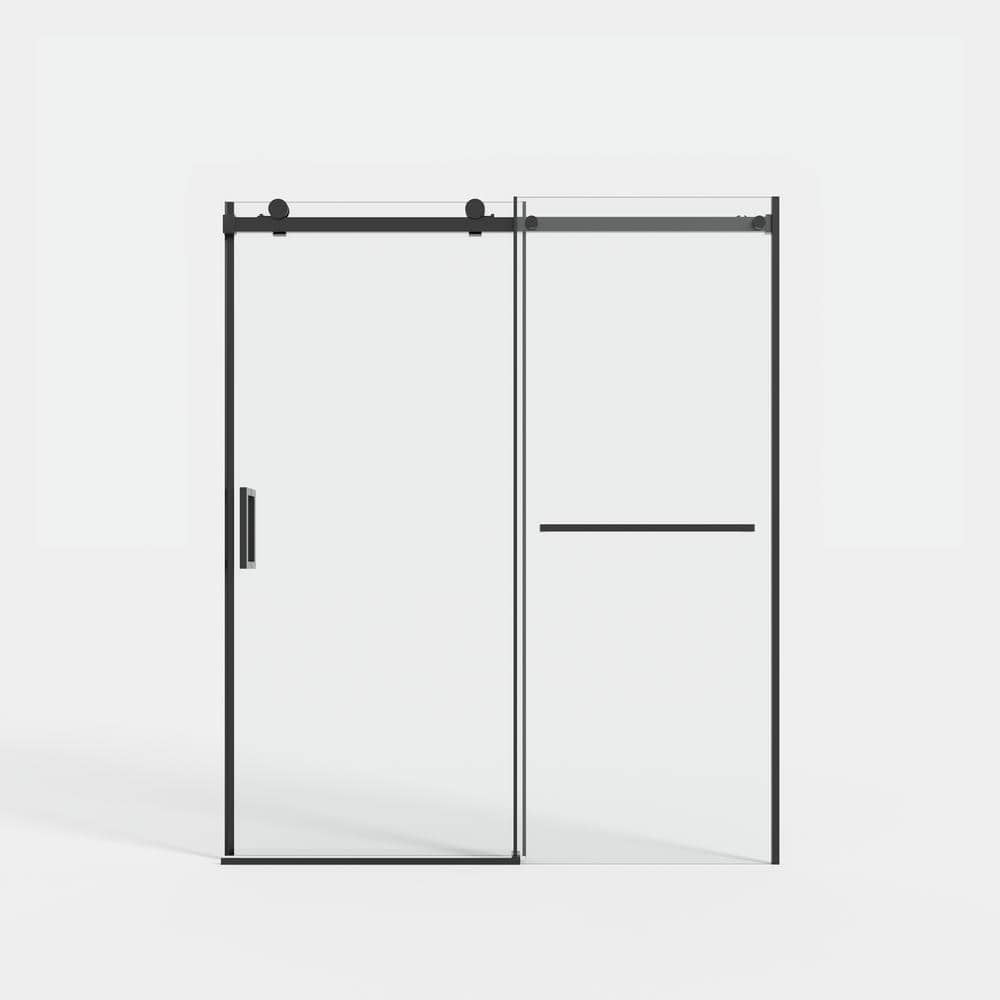 TCYO 60 in. W x 72 in. H Sliding Framed Shower Door in Matte Black ...