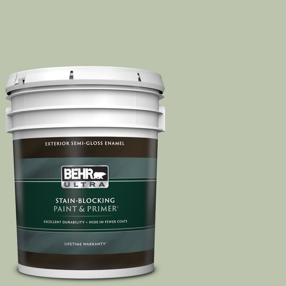 BEHR ULTRA 5 gal. #PPU11-10 Whitewater Bay Semi-Gloss Enamel Exterior ...