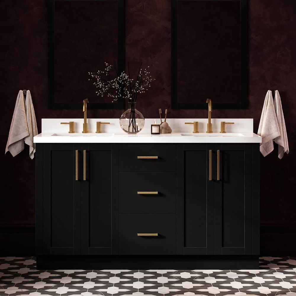 Reviews for ARIEL Loren 60 in. Double Sink Freestanding Bathroom Vanity ...