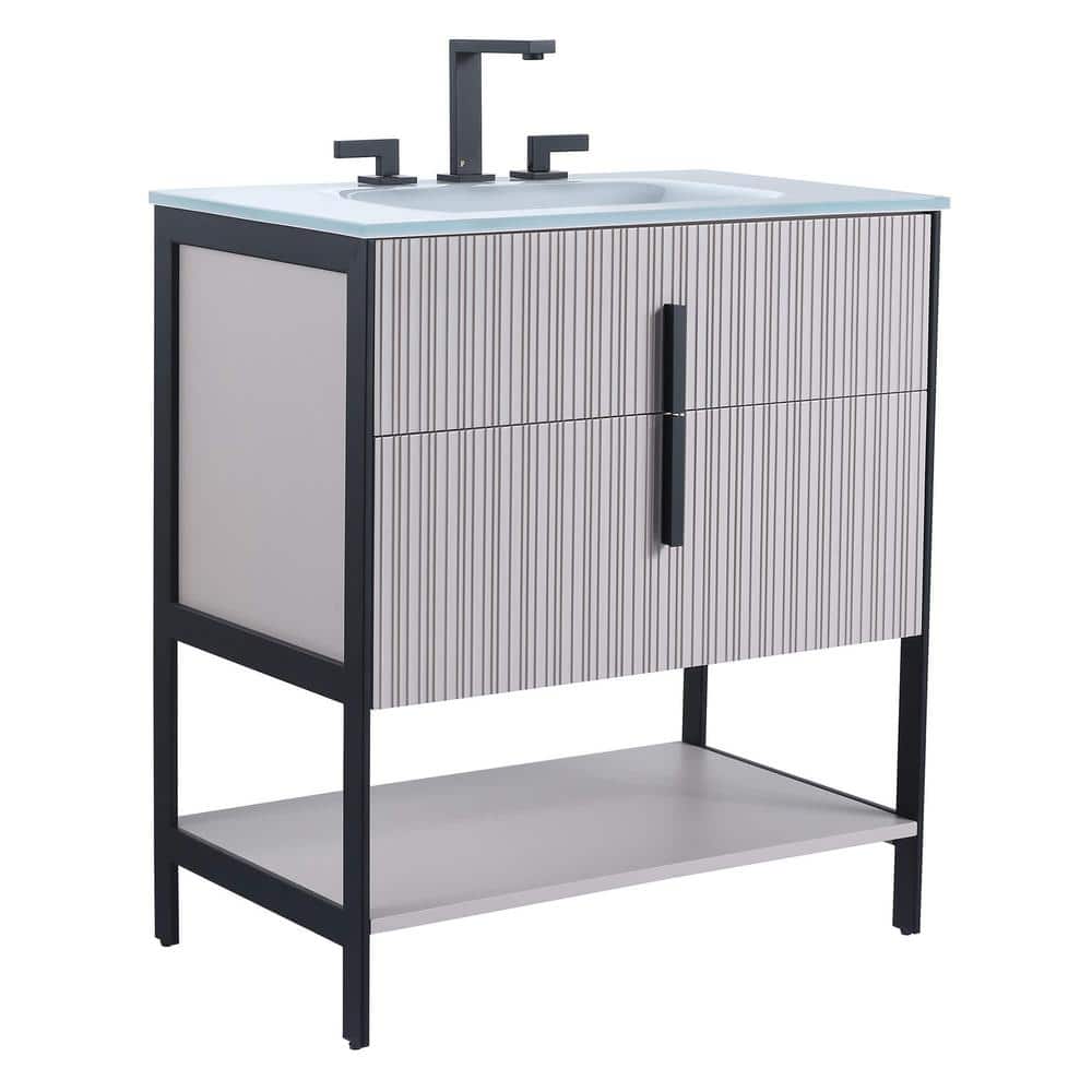 FINE FIXTURES 30 in. W x 18 in. D x 33.5 in. H Bath Vanity in Bright ...