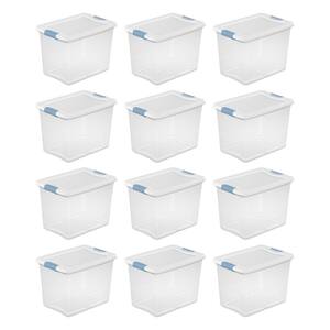 Sterilite 30 Qt. Ultra-Latch Storage Box with White Lid and Clear Base ...