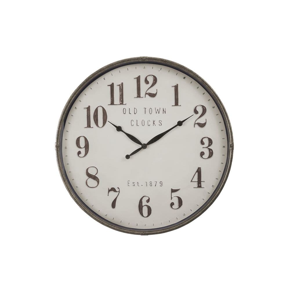 30 in. Transitional Brown Analog Wall Clock CKJY2107-B - The Home Depot