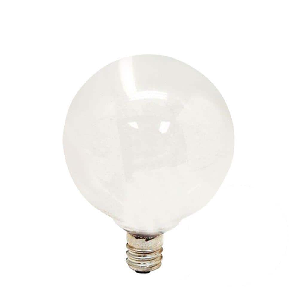 GE 60-Watt Incandescent G16.5 Globe Candelabra Base Soft White Light ...