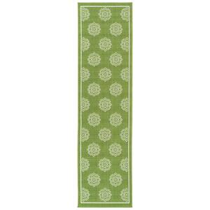 Kaleen Amalie Lime Green 2 ft. 2 in. x 8 ft. Indoor/Outdoor Runner Rug ...
