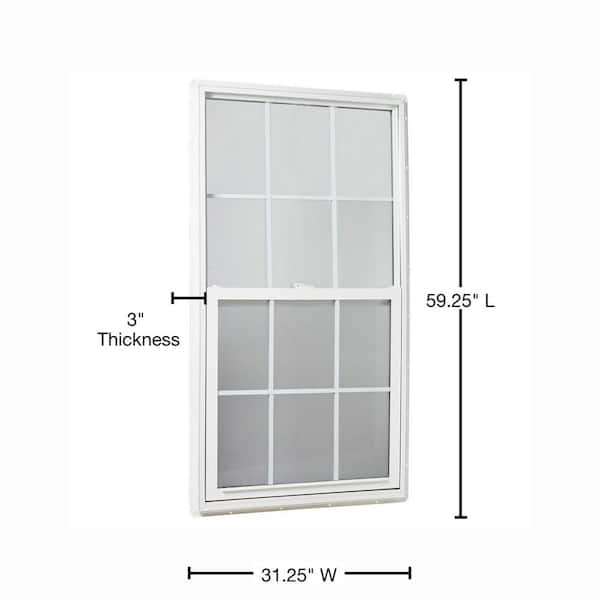 TAFCO WINDOWS 32 in. x 60 in. White Double-Pane Insulated Glass Vinyl ...
