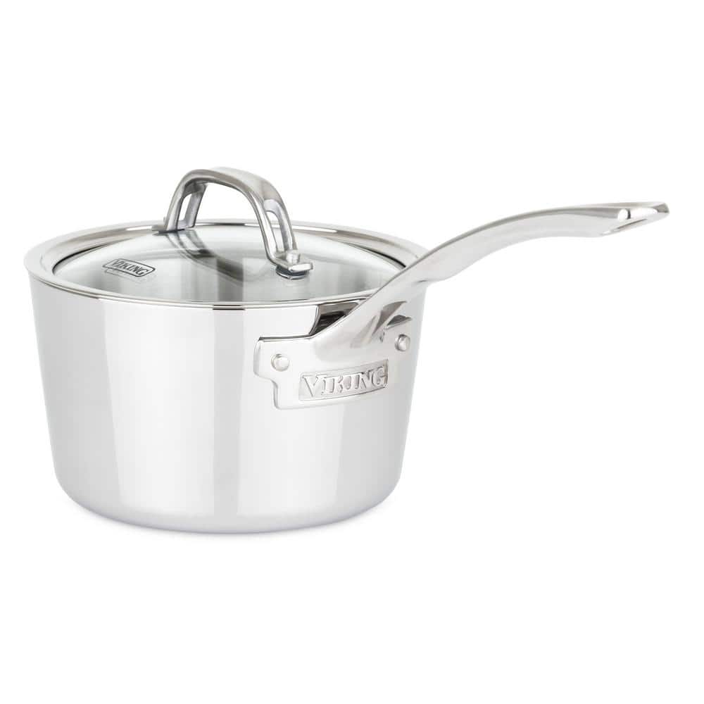 Viking 3-Ply Contemporary 2.4 qt. Stainless Steel Saucepan with Lid ...