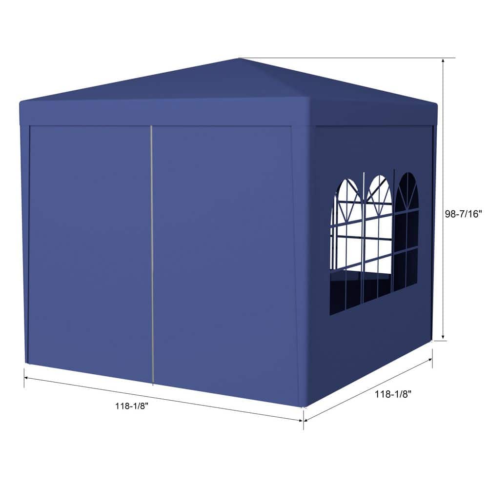 10 ft. x 10 ft. Blue Party Tent Outdoor Heavy Duty Gazebo Wedding ...