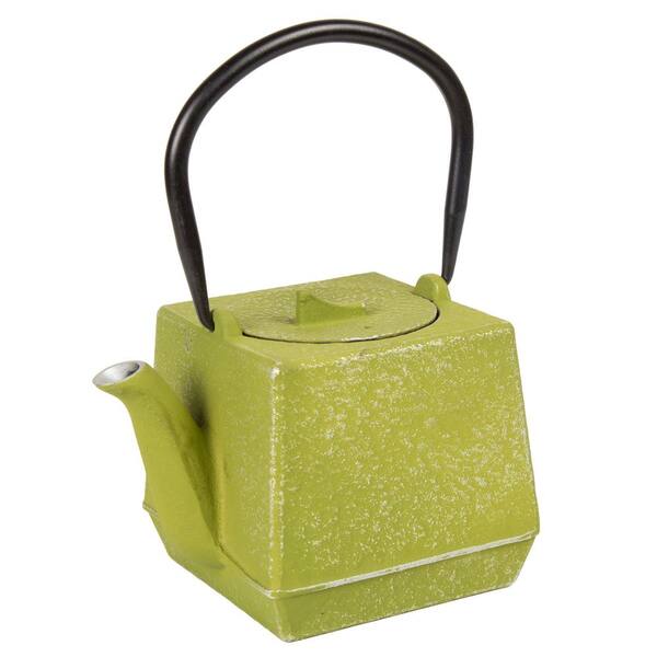 Creative Home Kyusu 3.5-Cup Green Cast Iron Tea Pot 73516 - The Home Depot