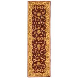 SAFAVIEH Antiquity Red/Gold 4 ft. x 4 ft. Round Border Area Rug AT312C ...