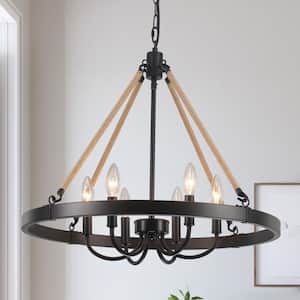 Y'INSP 3-Light Matte Black Industrial Linear Chandelier Modern Pendant ...