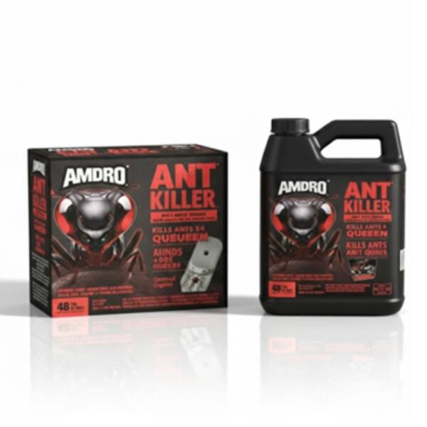 AMDRO Indoor/Outdoor Ant Killer Bait Stakes (8-Count) and 24 oz ...