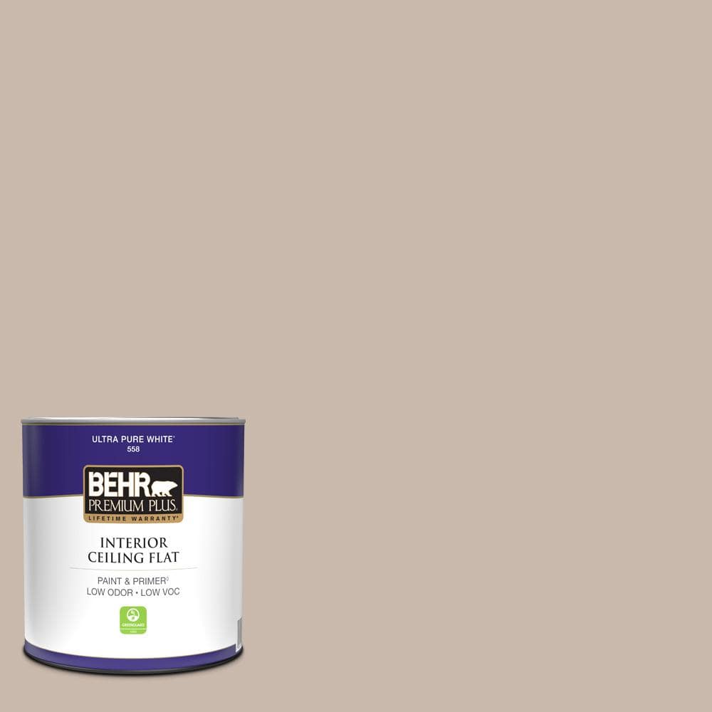 BEHR PREMIUM PLUS 1 qt. #N230-3 Armadillo Ceiling Flat Interior Paint ...