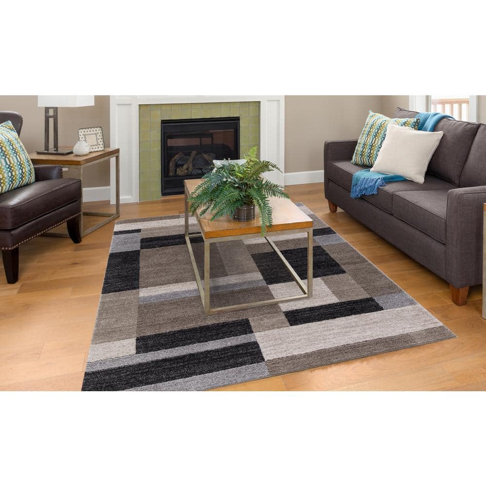Home Decorators Collection Square Multi-Colored 7 ft. x 9 ft. Geometric ...