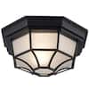 Bel Air Lighting Benkert 11 in. 1-Light Black Outdoor Flush Mount ...