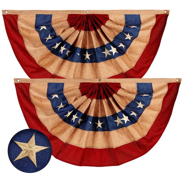 G128 1.5 ft. x 3 ft. Printed Polyester USA Fan Flag with Canvas Header ...