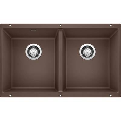Blanco PRECIS CASCADE Coal Black Granite Composite 28.75 in. Single ...