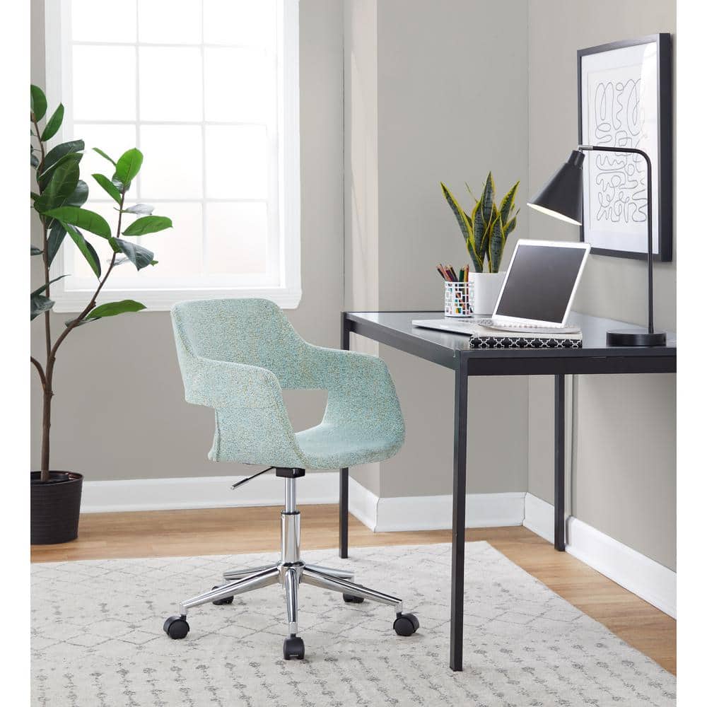 Lumisource Margarite Fabric Adjustable Height Task Chair in Light Green ...