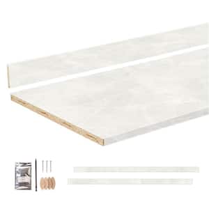 STRETTA 6 ft. Cream Laminate Countertop Kit with Full-Thickness Square ...