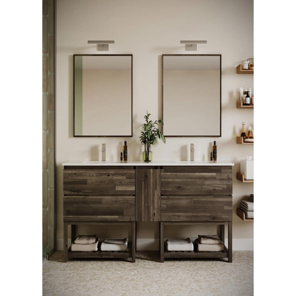 Fresca Formosa 58 in. Freestanding Open Bottom Double Bath Vanity ...