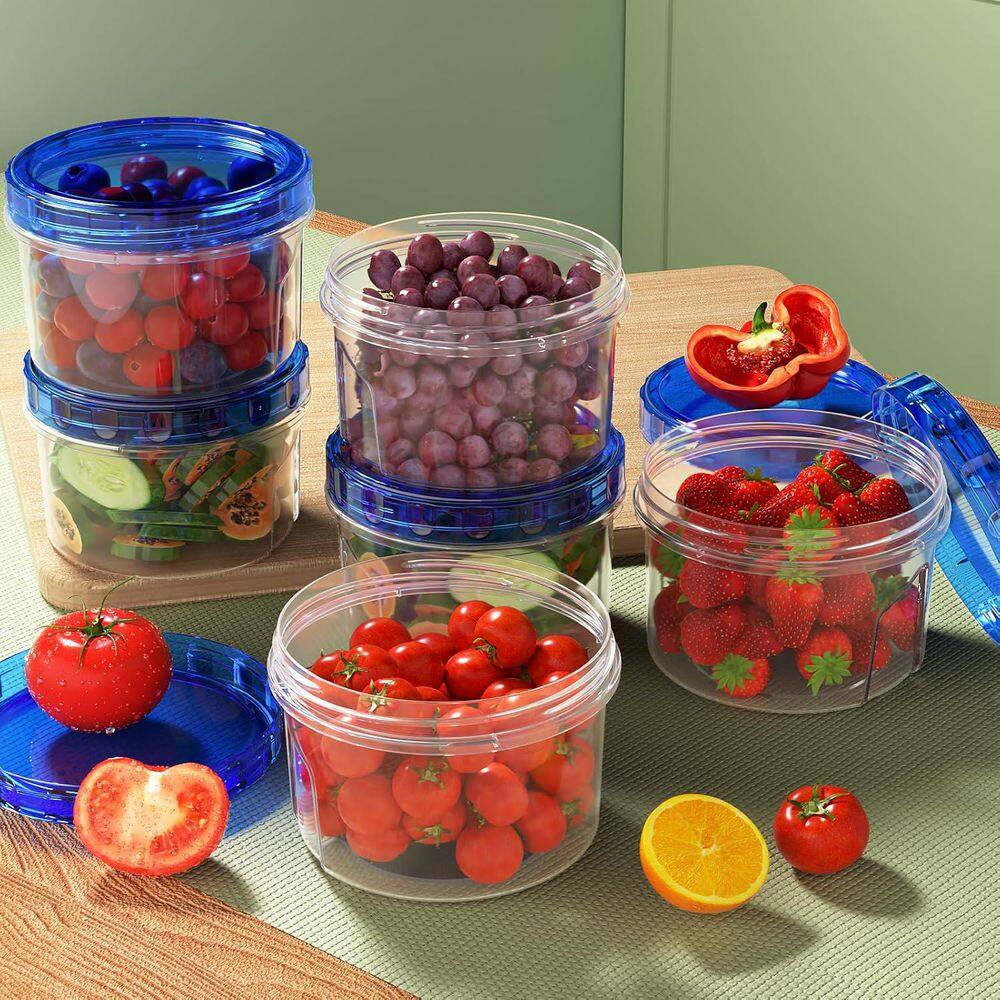 Adrinfly Airtight Plastic Freezer Storage Containers 6 Piece Set with ...