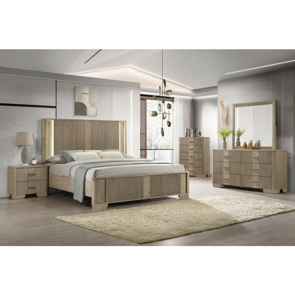 Acme Furniture Ezra Antique Brown Frame Queen Panel Bed HDBD04872Q ...