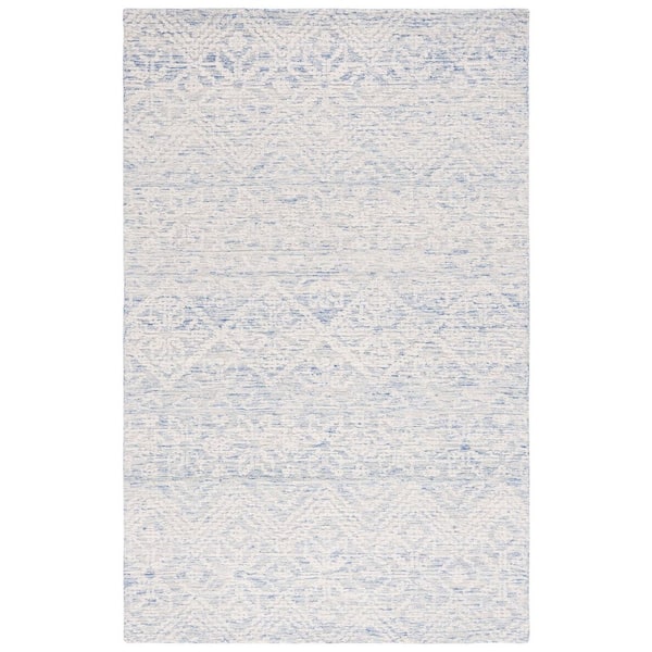 SAFAVIEH Metro 4 ft. x 6 ft. Blue/Ivory Diamond Chevron Area Rug ...