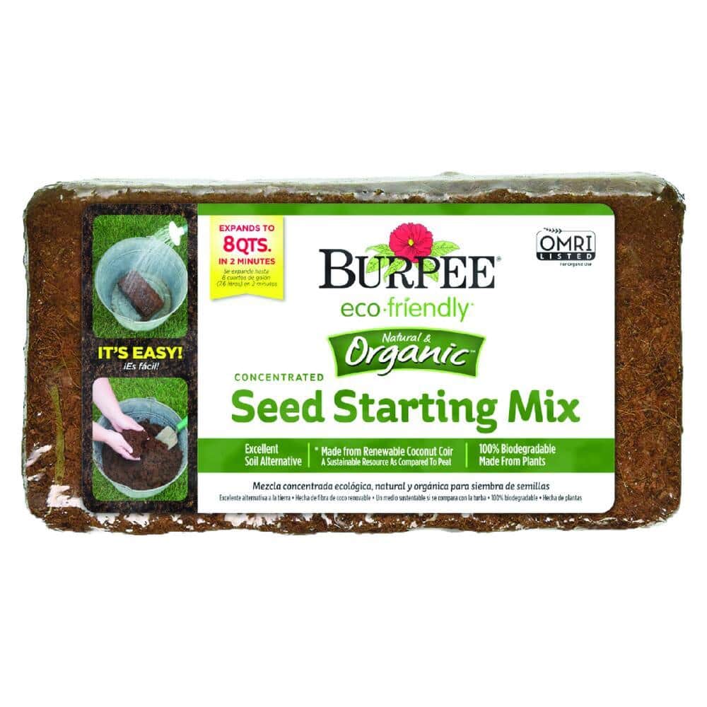 Burpee 8 Qt. Concentrated Seed Starting Soil Compressed Brick Mix ...