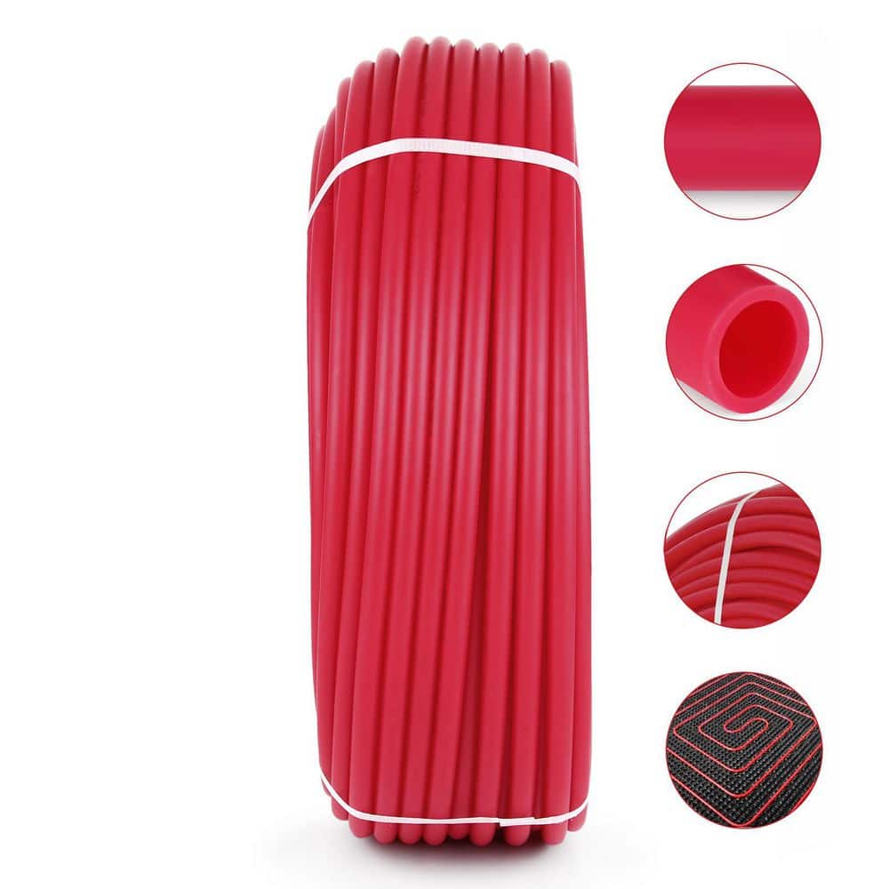 SKYSHALO 3/4 in. x 300Ft. PEX Tubing, Red Pex-B for Hydronic Radiant ...