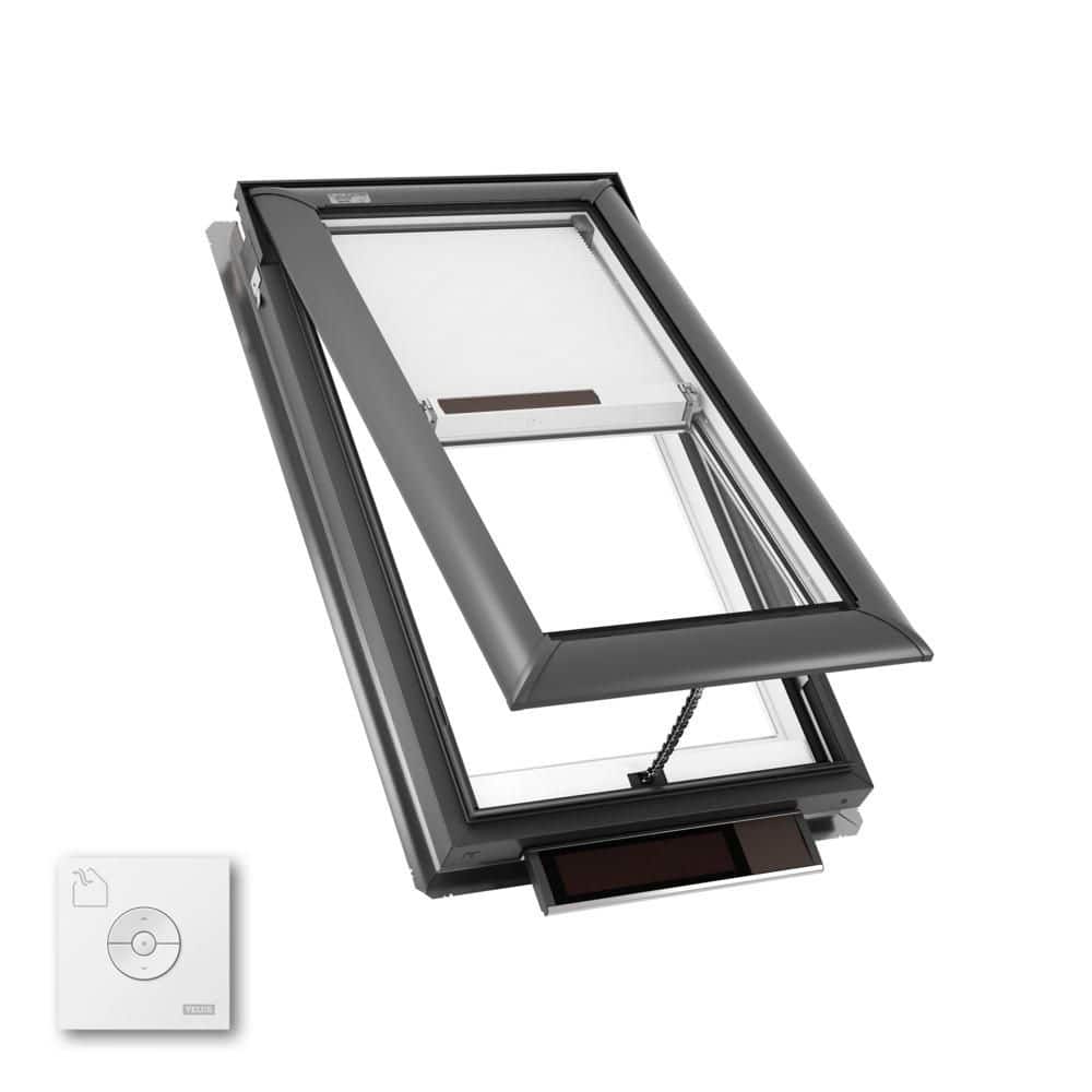 VELUX 21 in. x 37-7/8 in. Solar Powered Venting Deck Mount Skylight with Laminated Low-E3 Glass ...