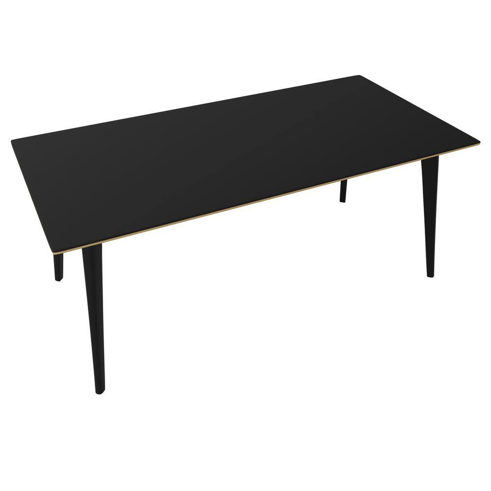 Handy Living Blansten Wood Rectangular Dining Table with Black Finish ...