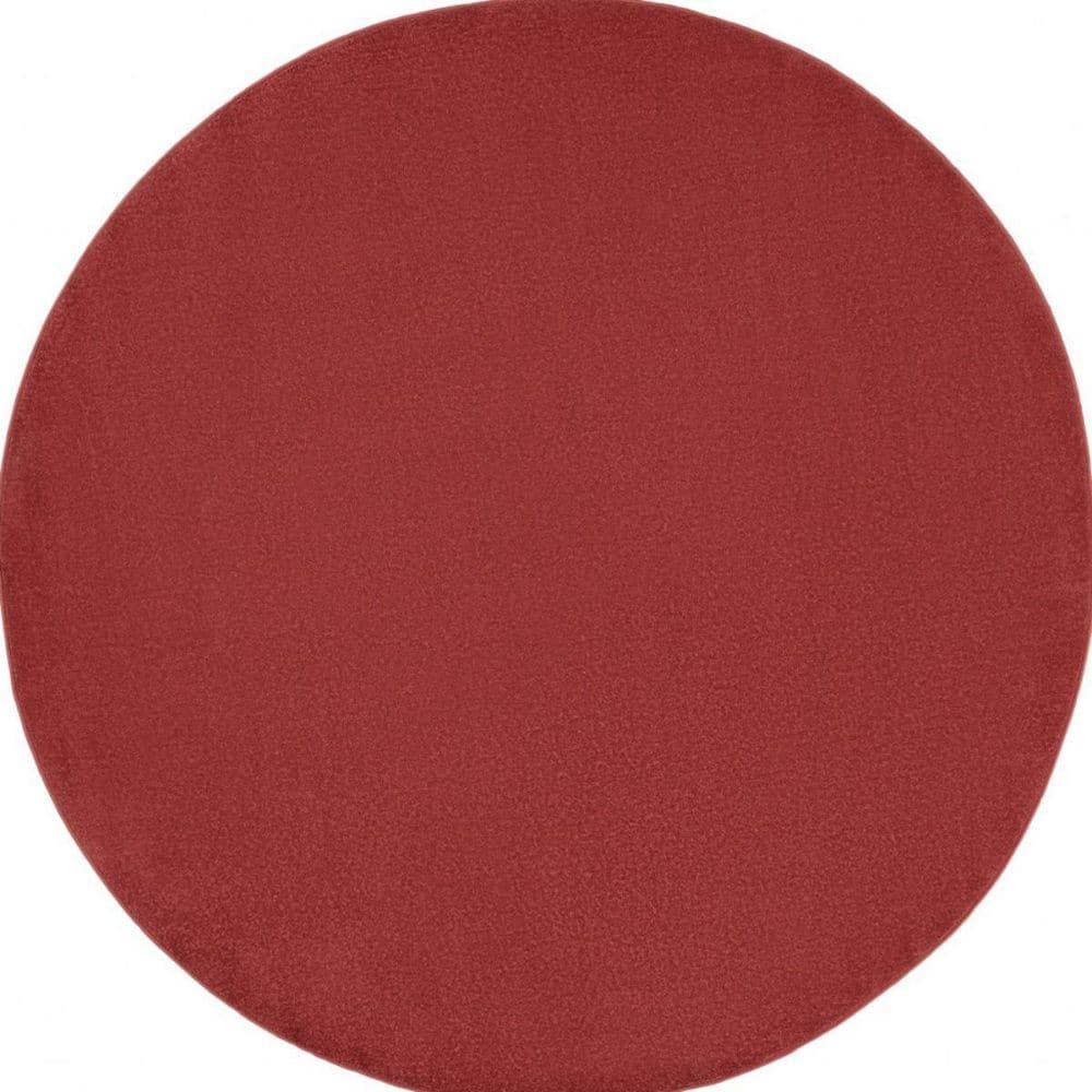 HomeRoots Brick Red 8 ft. x 8 ft. Woven Polypropylene Indoor/Outdoor ...
