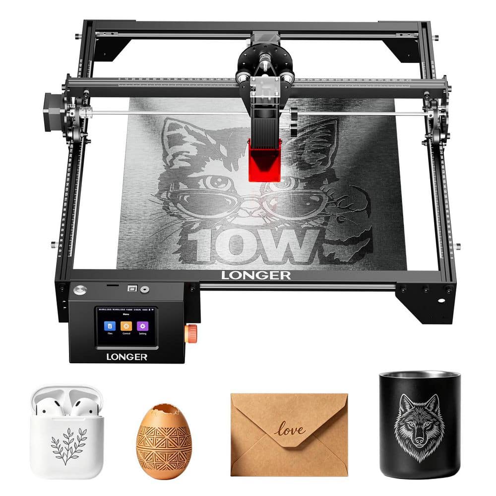 LONGER 10-Watt Laser Cutter Engraver CNC Machine 15.7 in. x 15.7 in ...