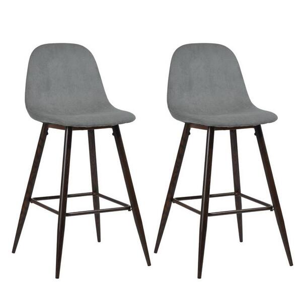 Homy Casa Charlton 26 in Grey Low Back Metal Frame Counter Stool with ...