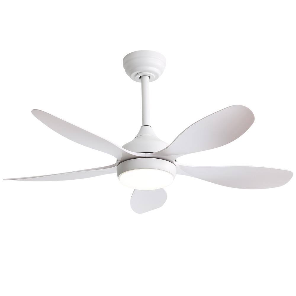 Sofucor 42 in. Indoor Integrated LED White Ceiling Fan With Light Kit ...