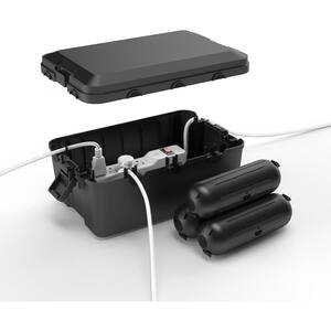 Vrbgify 8.3x12.6x5.2in. Outdoor Electrical Box IP54 Weatherproof Extension Cord Cover w/ 7-Cable ...