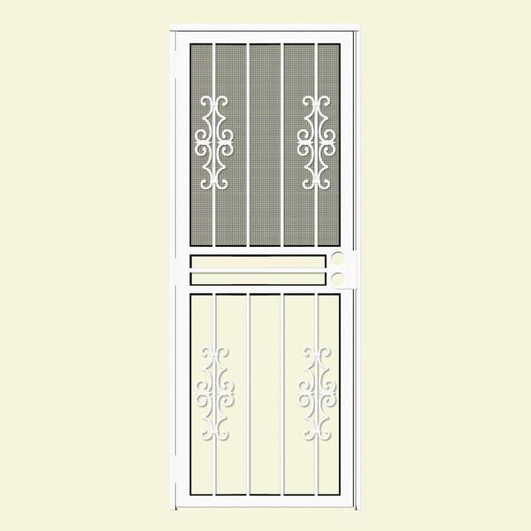 Unique Home Designs 32 in. x 80 in. Watchman Duo White Recessed Mount ...